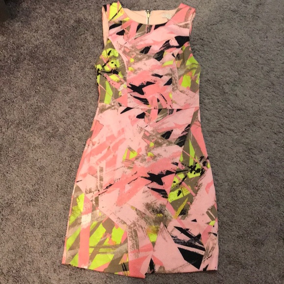 Gianni Bini | Dresses | Art Deco Gianni Bini Neon Dress | Poshmark